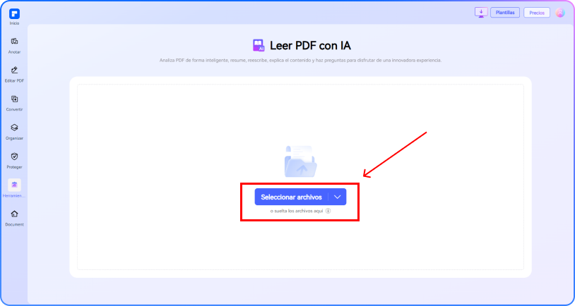 Resumidor de PDF con IA gratuito: resumir PDF grandes online