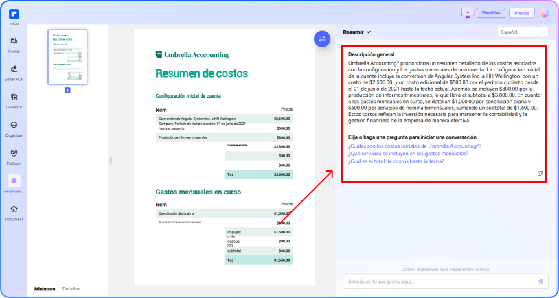 Resumidor de PDF con IA gratuito: resumir PDF grandes online