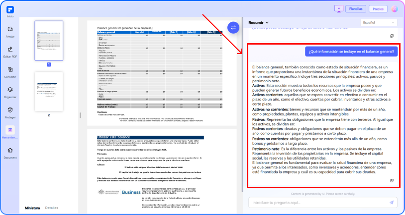 Resumidor de PDF con IA gratuito: resumir PDF grandes online